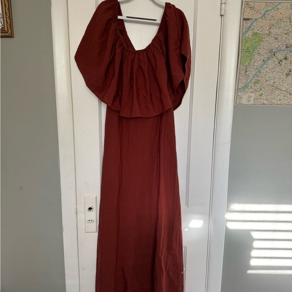 Zara | Dresses | Zara Elegant Rust Maxi Dress | Poshmark